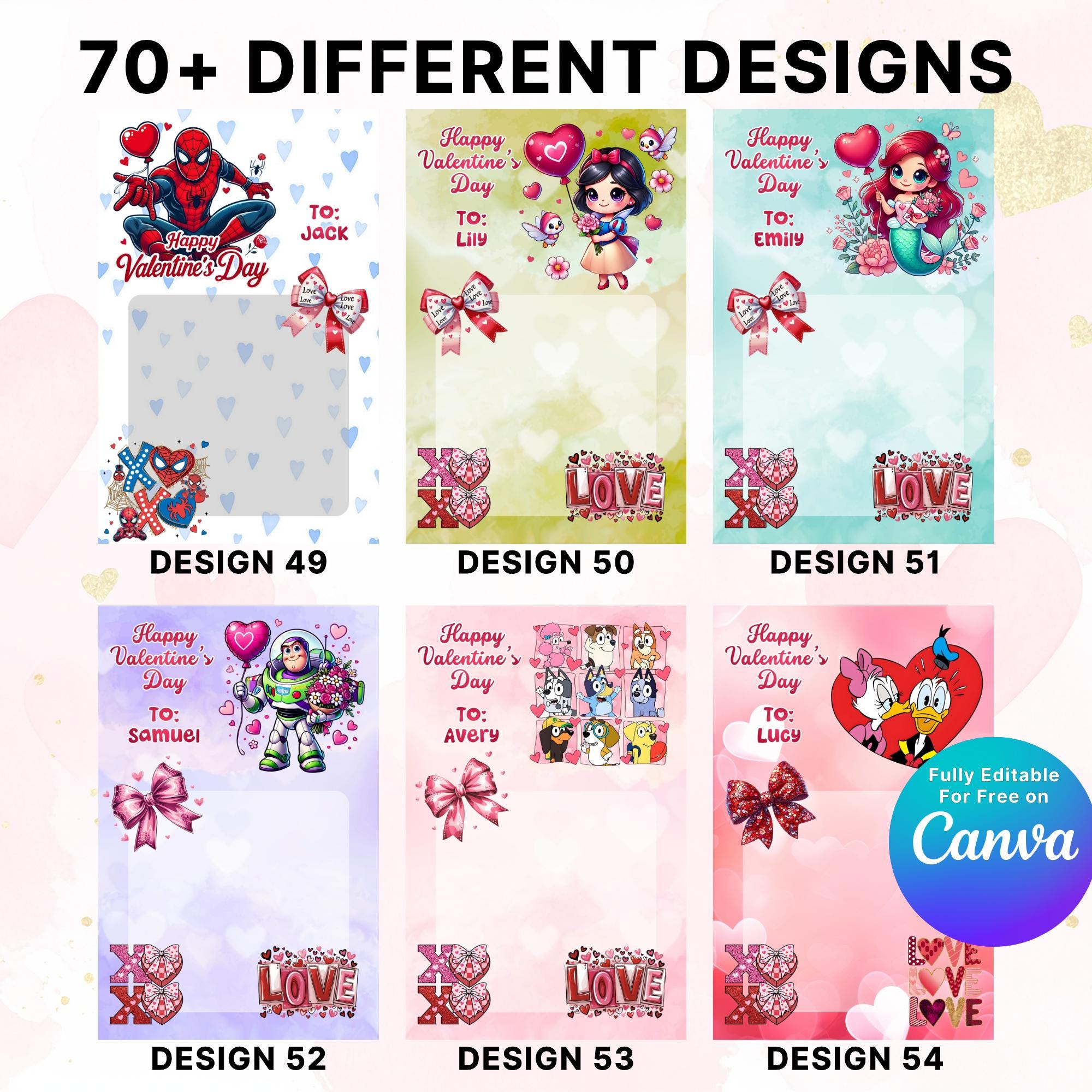 70+ Valentine Jumbo Pack Cards Template Bundle | Valentine's Day Kids ...
