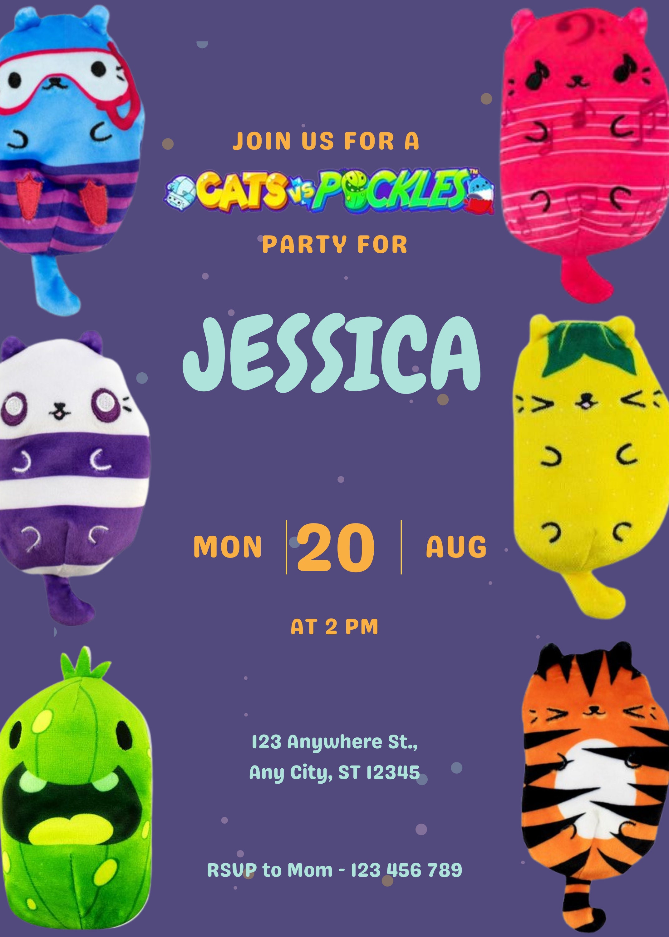 Cats Vs. Pickles Party Invitation - Etsy Cats Vs. Pickles Party Invitation - Etsy