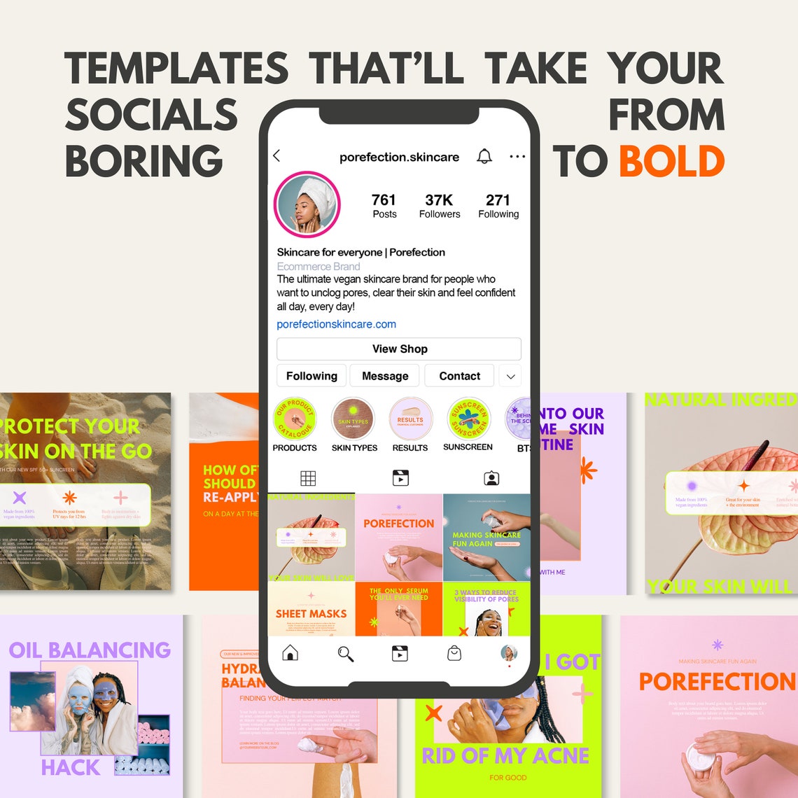 Bright & Bold Social Media Templates Canva Template Pack for - Etsy