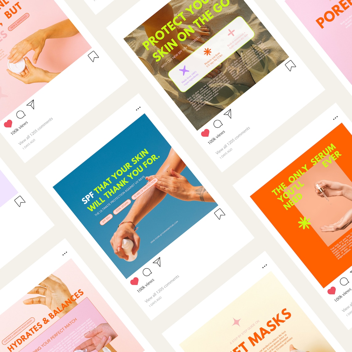 Bright & Bold Social Media Templates Canva Template Pack for - Etsy