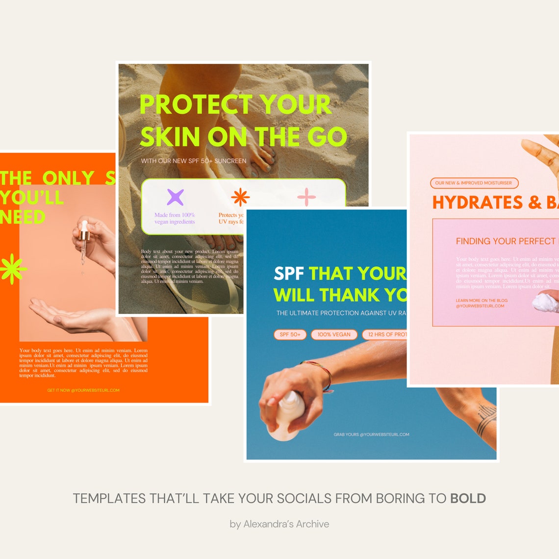 Bright & Bold Social Media Templates Canva Template Pack for - Etsy