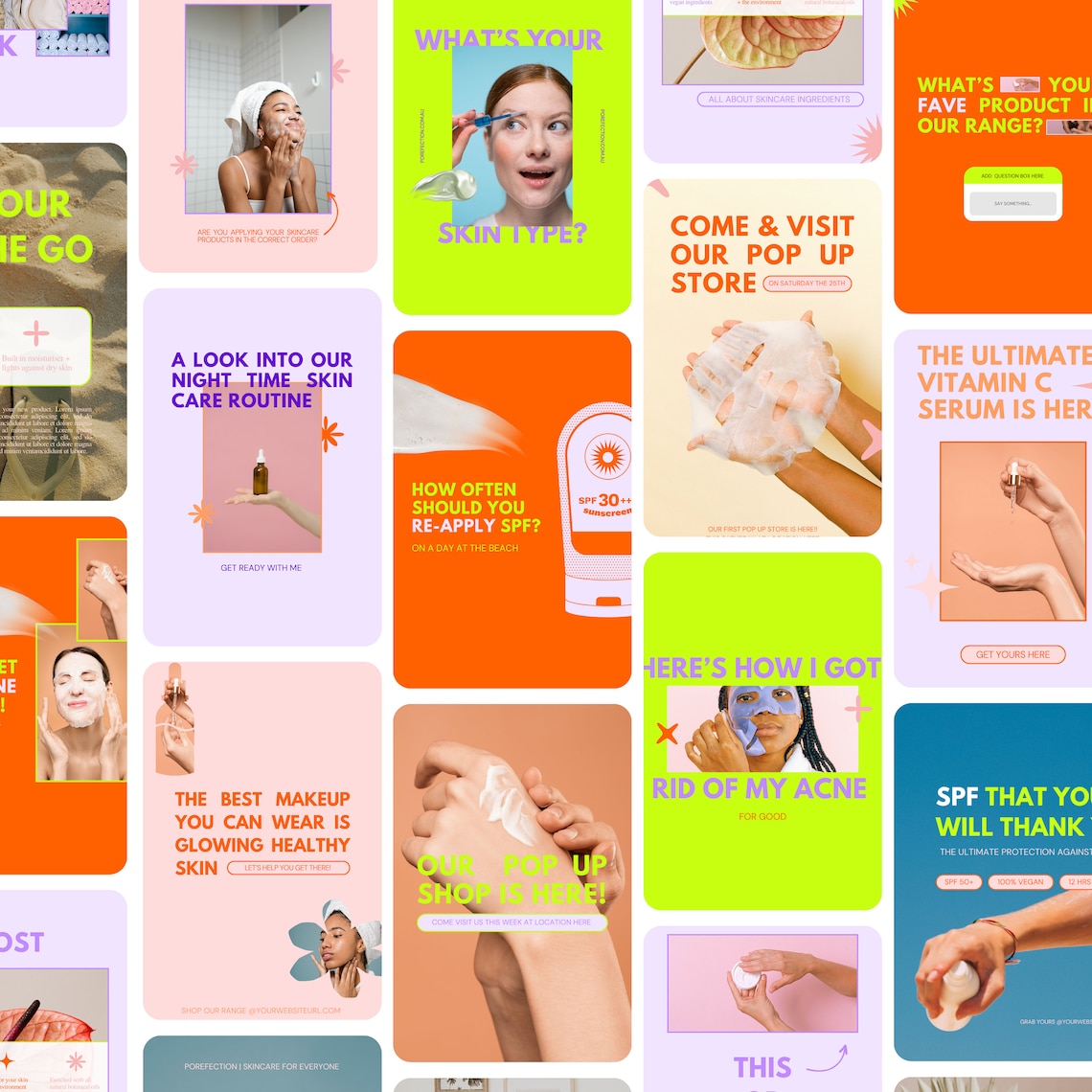 Bright & Bold Social Media Templates Canva Template Pack for - Etsy