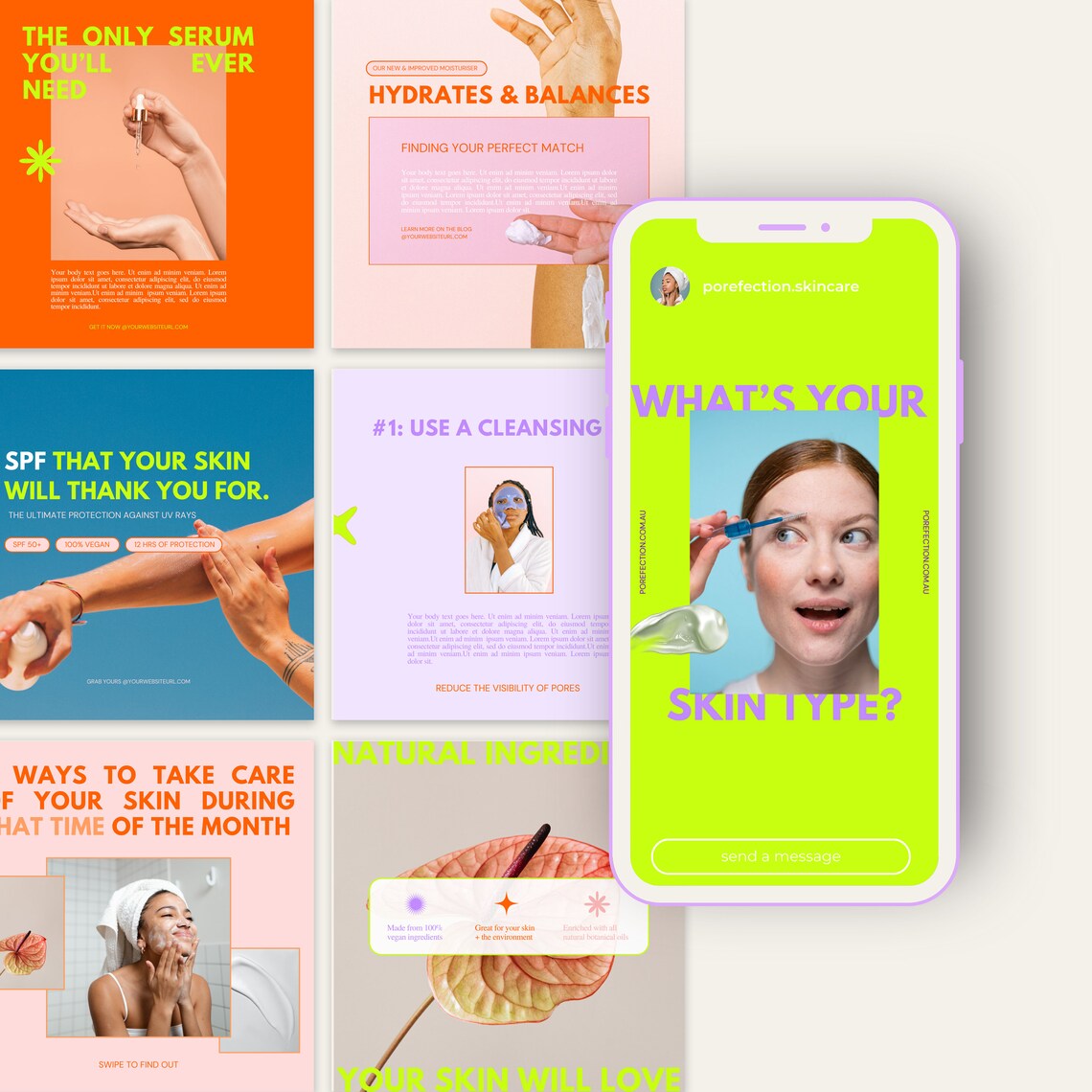 Bright & Bold Social Media Templates Canva Template Pack for - Etsy