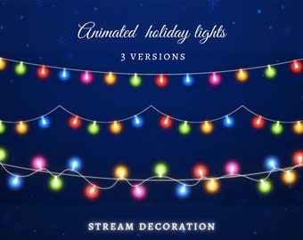 Animated Holiday Lights Twitch Overlays Stream Decoration Twinkle ...