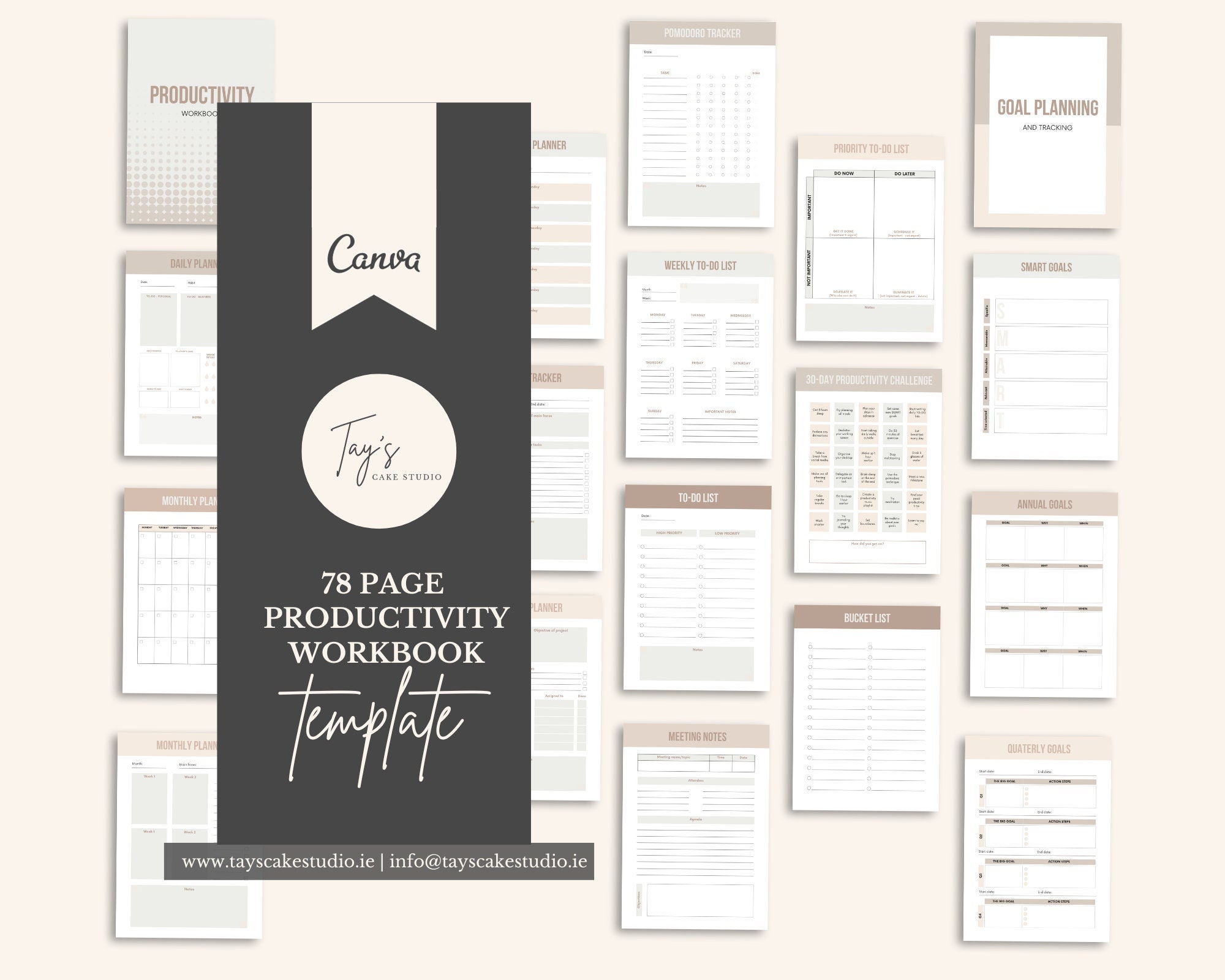Productivity Workbook Printable Daily Tasks Tracker Productivity ...