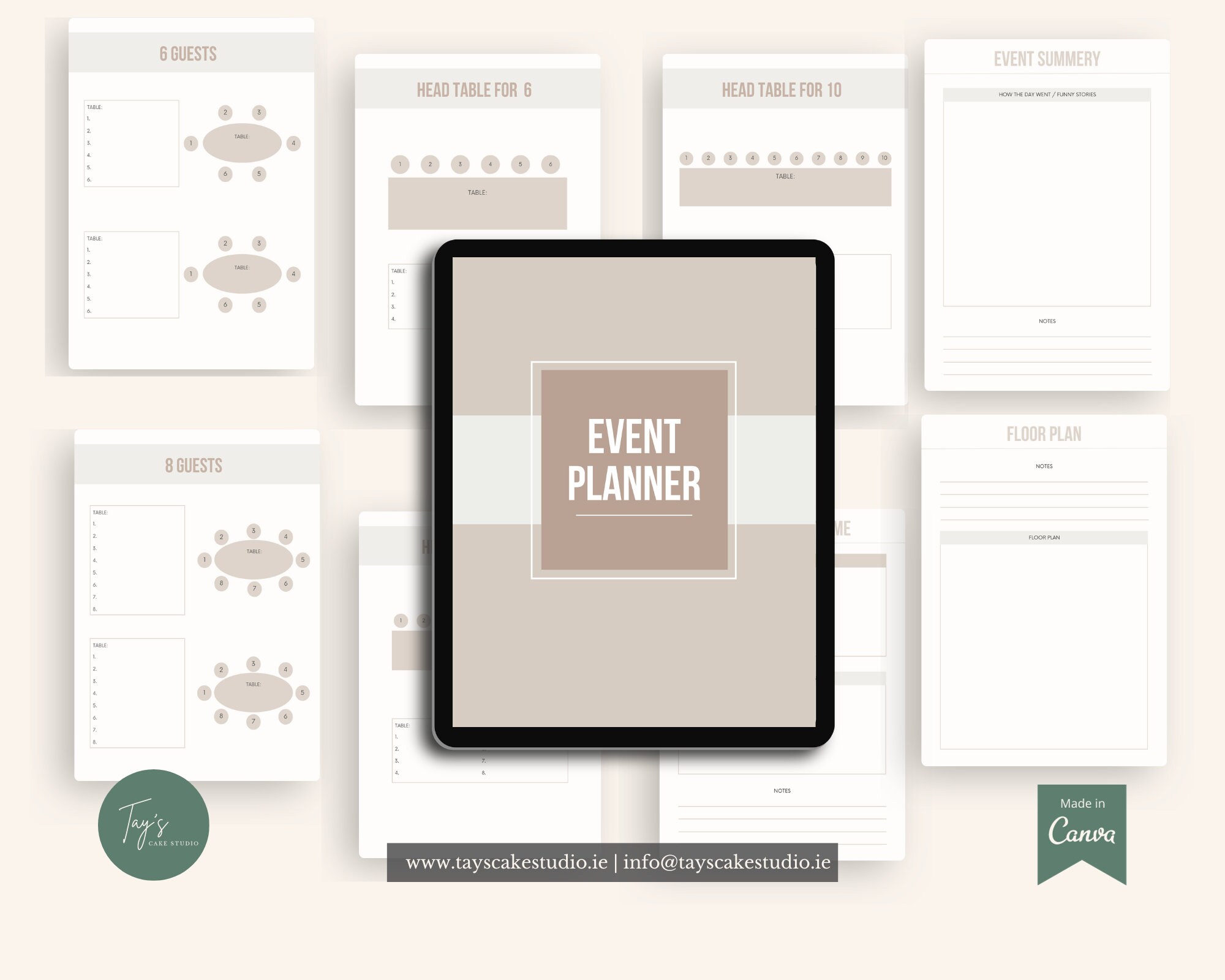 Editable Event Planner Template Canva Template Event Planning Printable ...