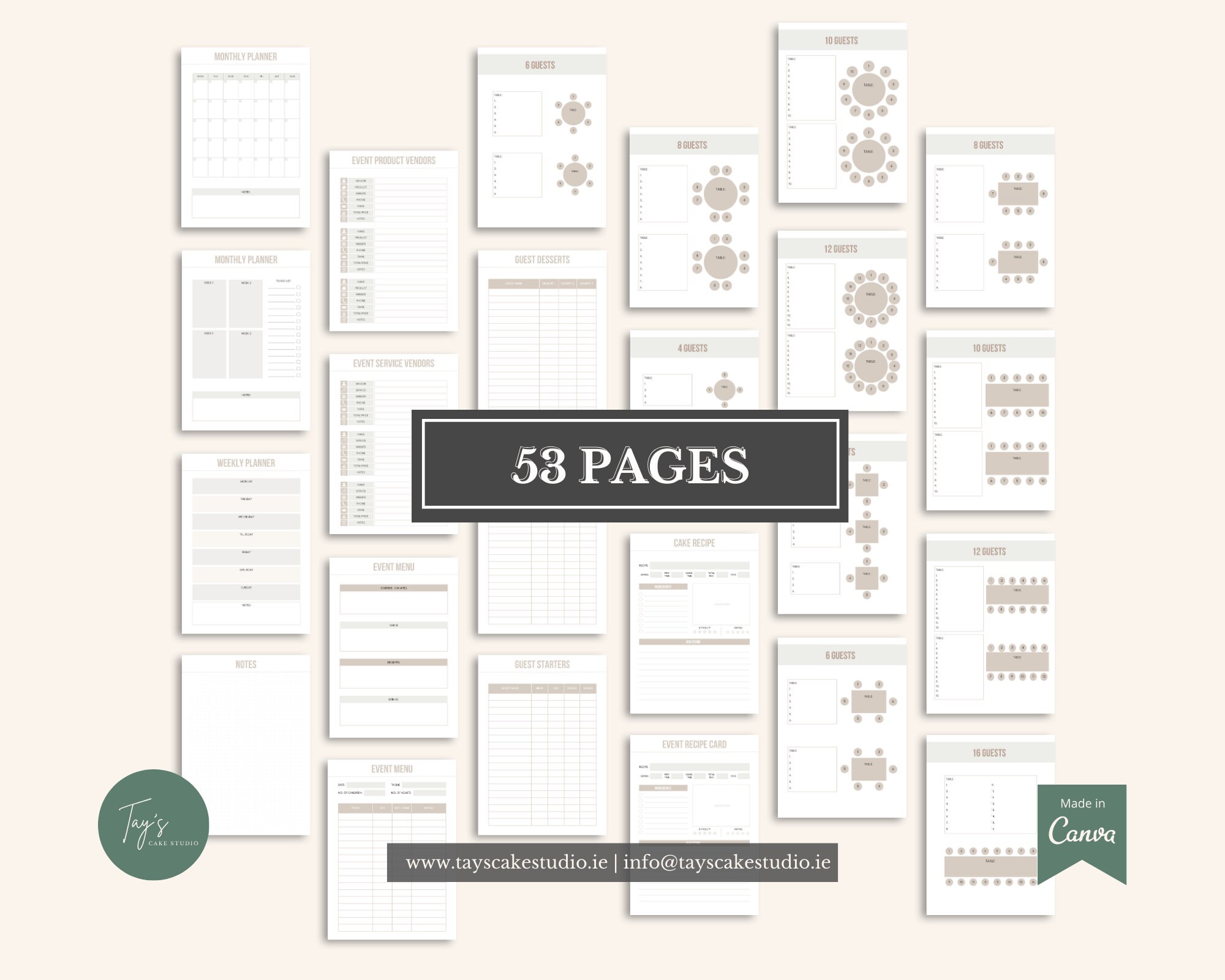 Editable Event Planner Template Canva Template Event Planning Printable ...