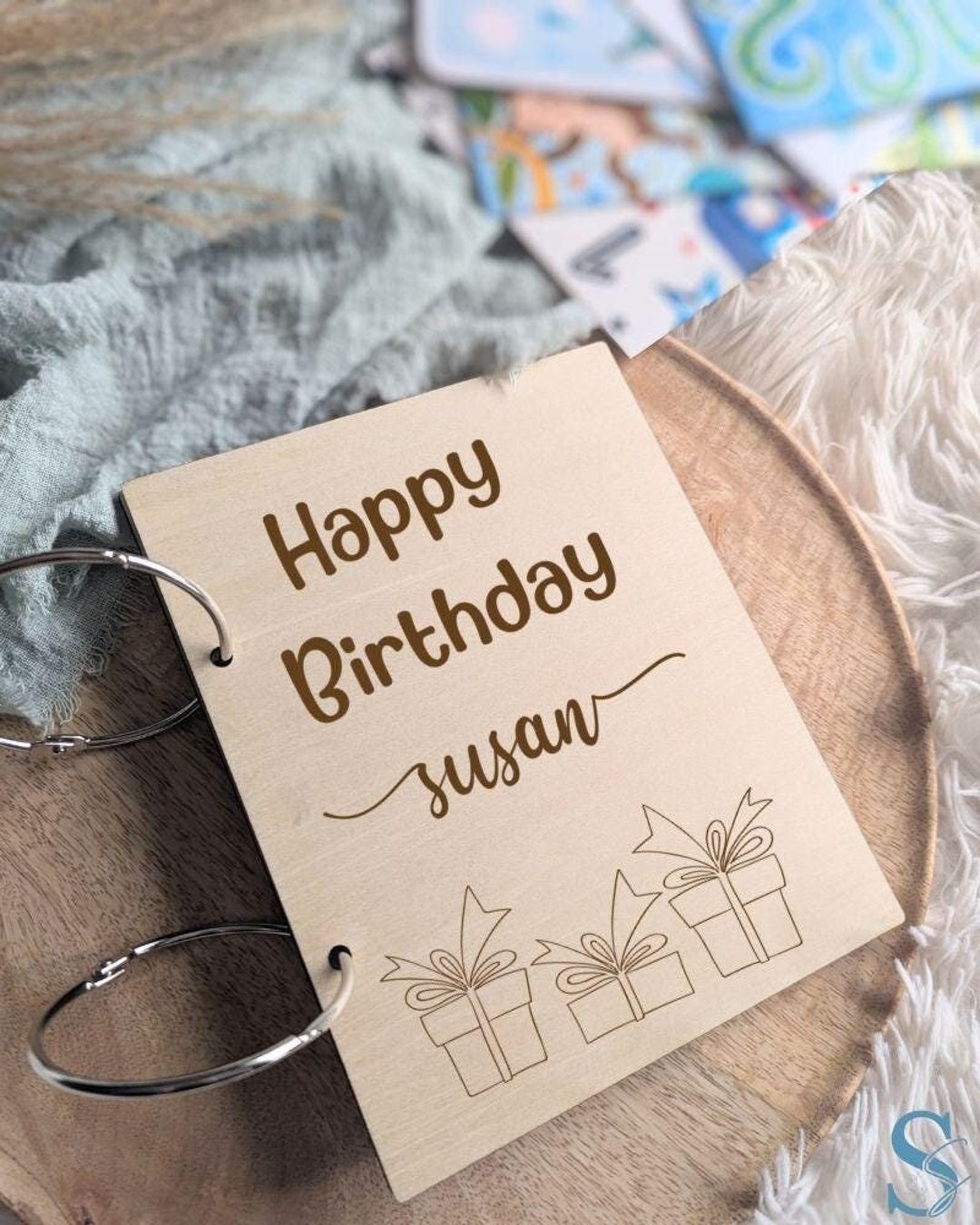 Personalised Birthday Card Keeper | Wooden Card Keeper Book | First ...
