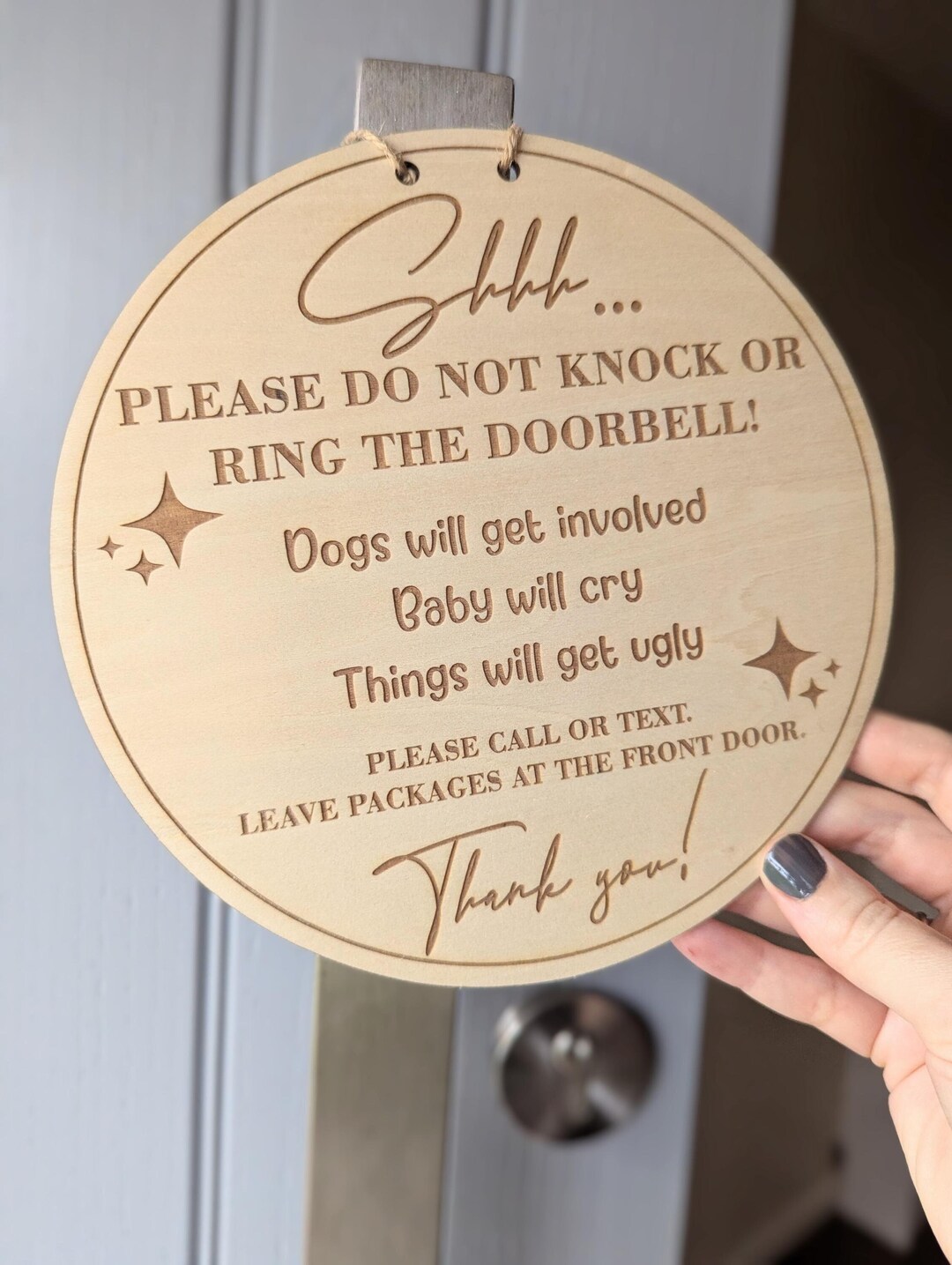 Shhh... Baby Sleeping Sign | Do Not Knock or Ring Doorbell Sign | Door ...