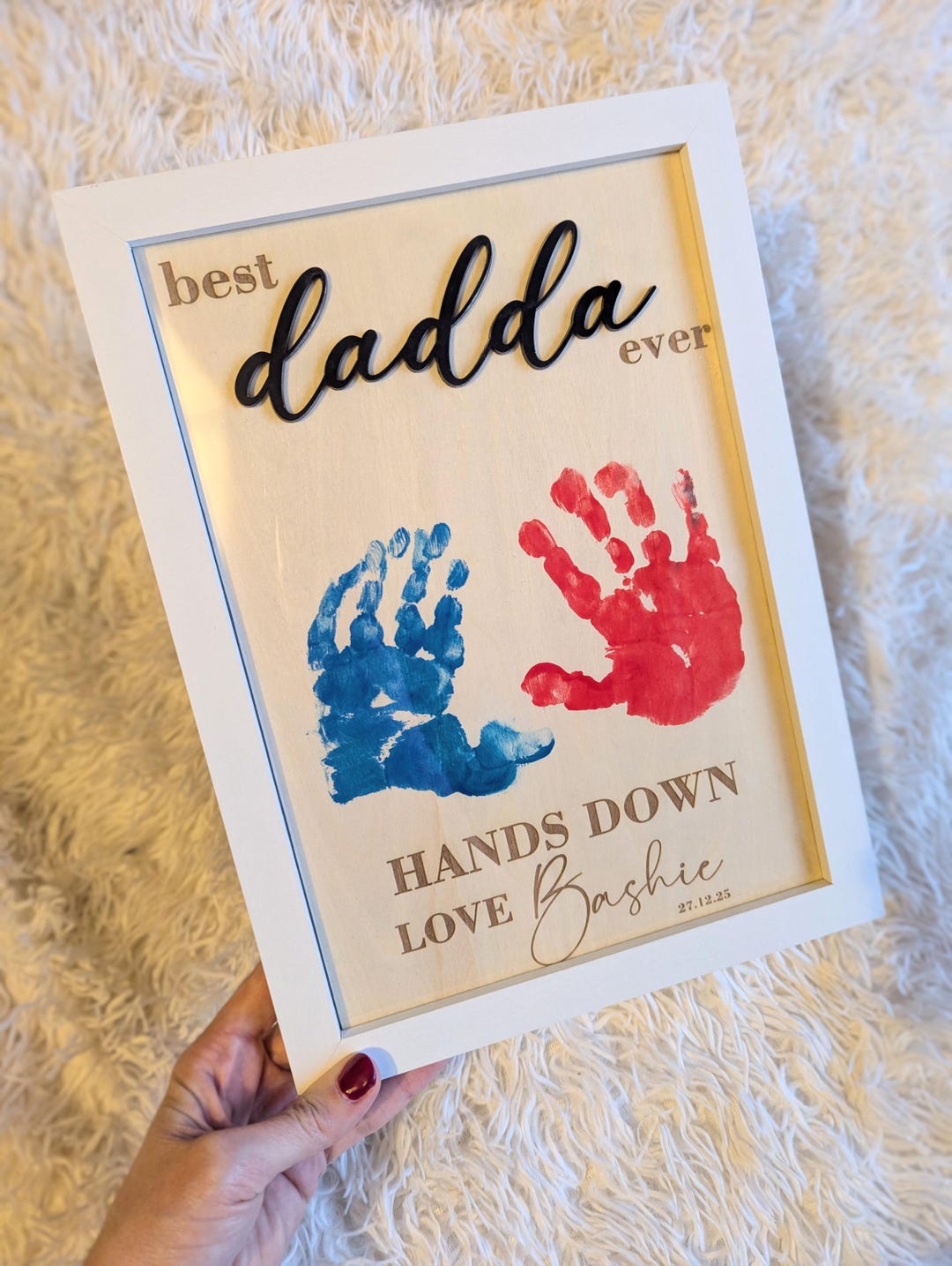 Hands Down Best Dad Ever Sign | Personalized Fathers Day Gift | Custom ...