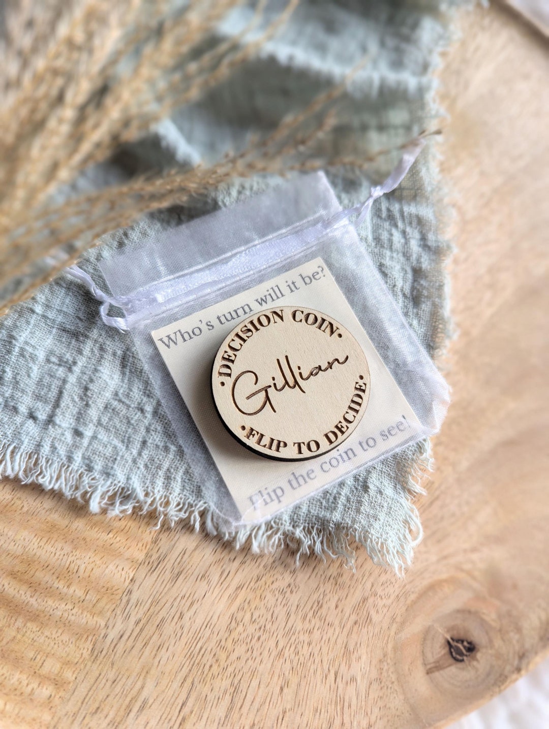 Personalised Flip Coin | Decision Coin | Wooden Novelty Gift | Parent ...