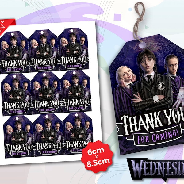 Wednesday Addams Thank You Tag - Etsy