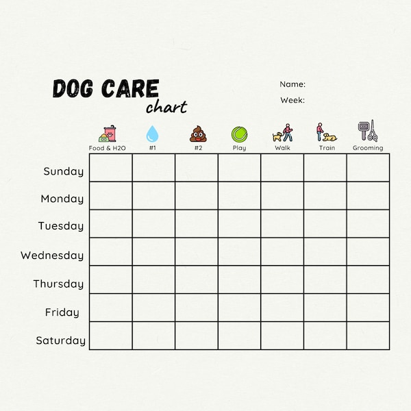Dog Training Chart - Etsy