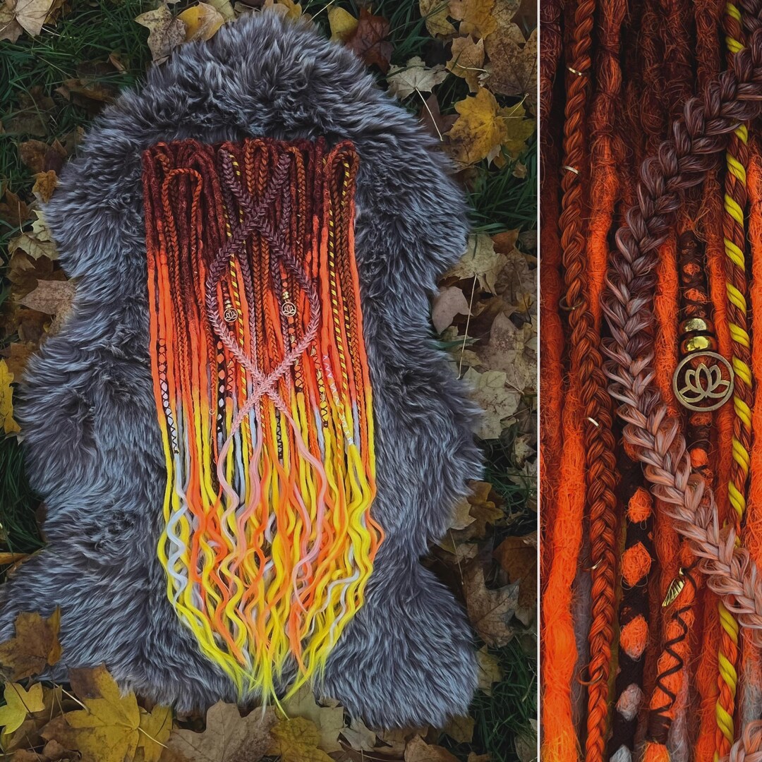 Ginger Synthetic Dreads Curly Dreadlocks Double Ended Dreadlock Light ...