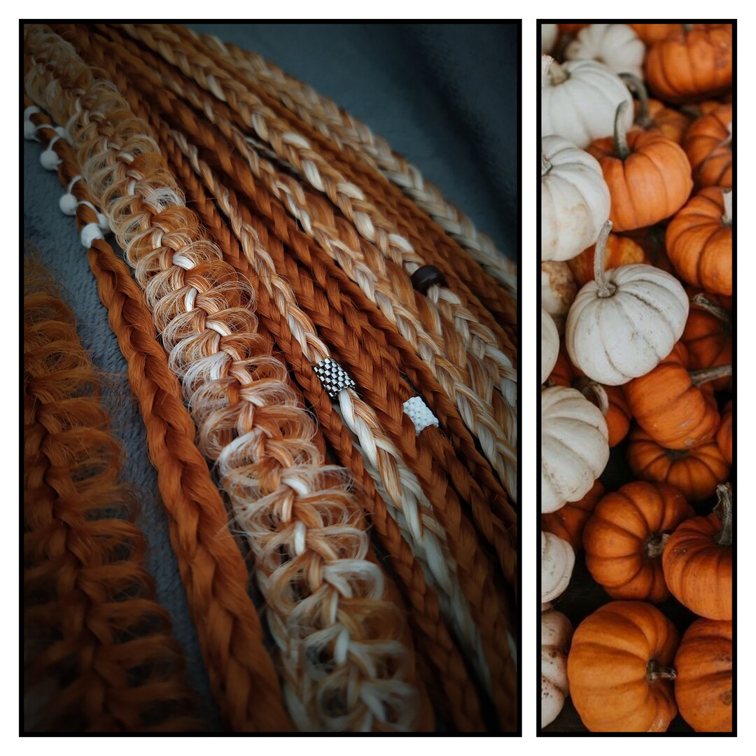 Ginger Orange & White Synthetic Braids: Double Ended Fishtail ...