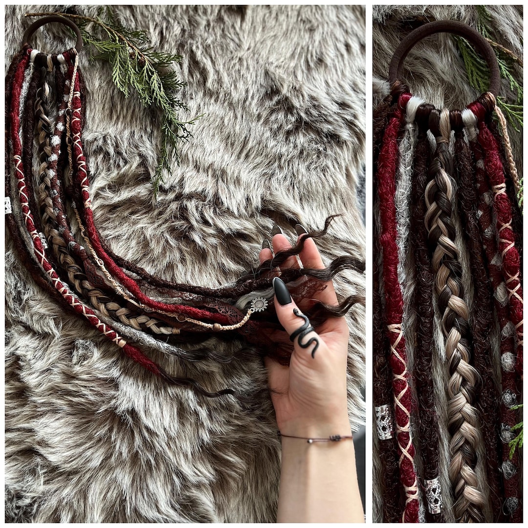 Dreads on Elastic Band Dreadlock Extension Brown and Red Locs Dread ...