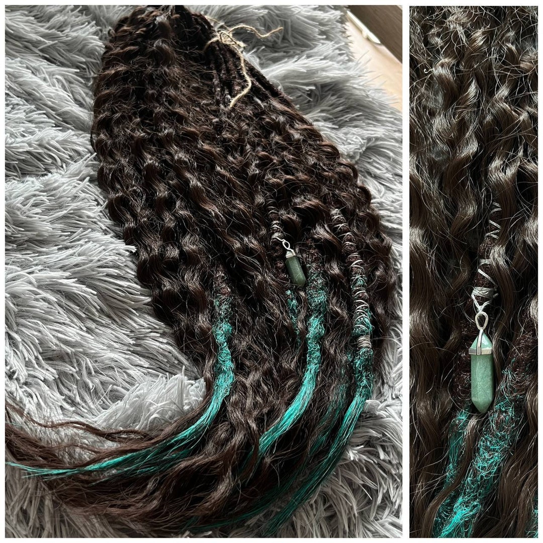 Synthetic Crochet Wavy Dreads Bohemian Wavy Dread Extension Dreadlocks ...