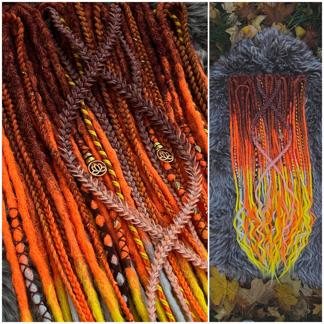 Ginger Synthetic Dreads Double Ended and Single Ended Yellow Dreadlocks ...