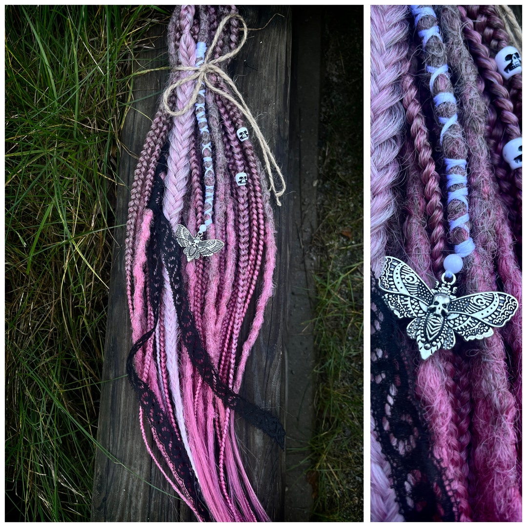 Dreadlock Extension Pink Synthetic Dreads Double Ended Dreadlock Viking ...