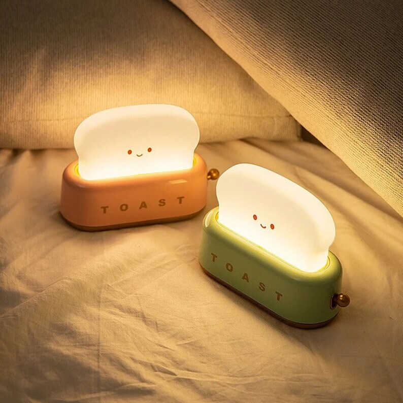 Toast Night Light Cute Retro Bread Table Lamp Vintage Desk - Etsy