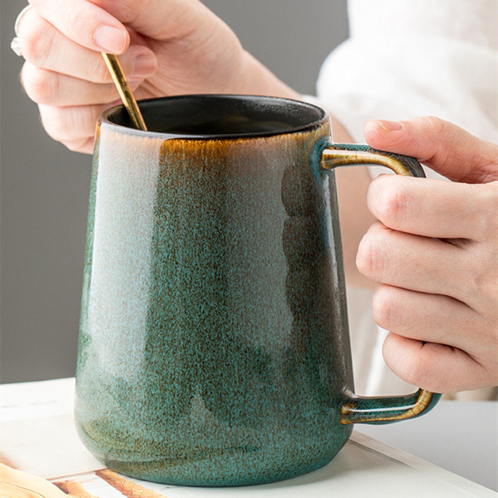 Coffee/tea Large Ceramic Mug 700ml Handmade Handcrafted - Etsy