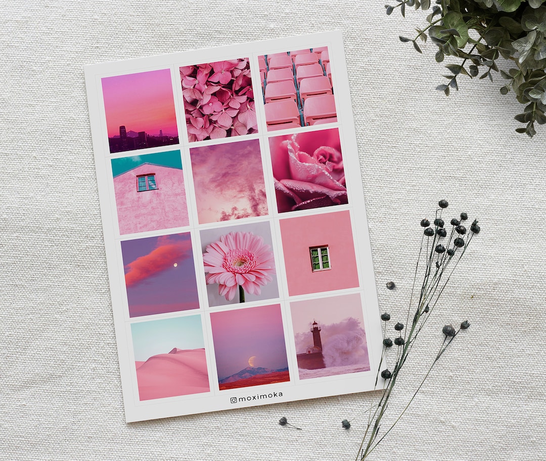 Aesthetic Pink Sticker Set for Journaling Sticker, Bujo Sticker ...