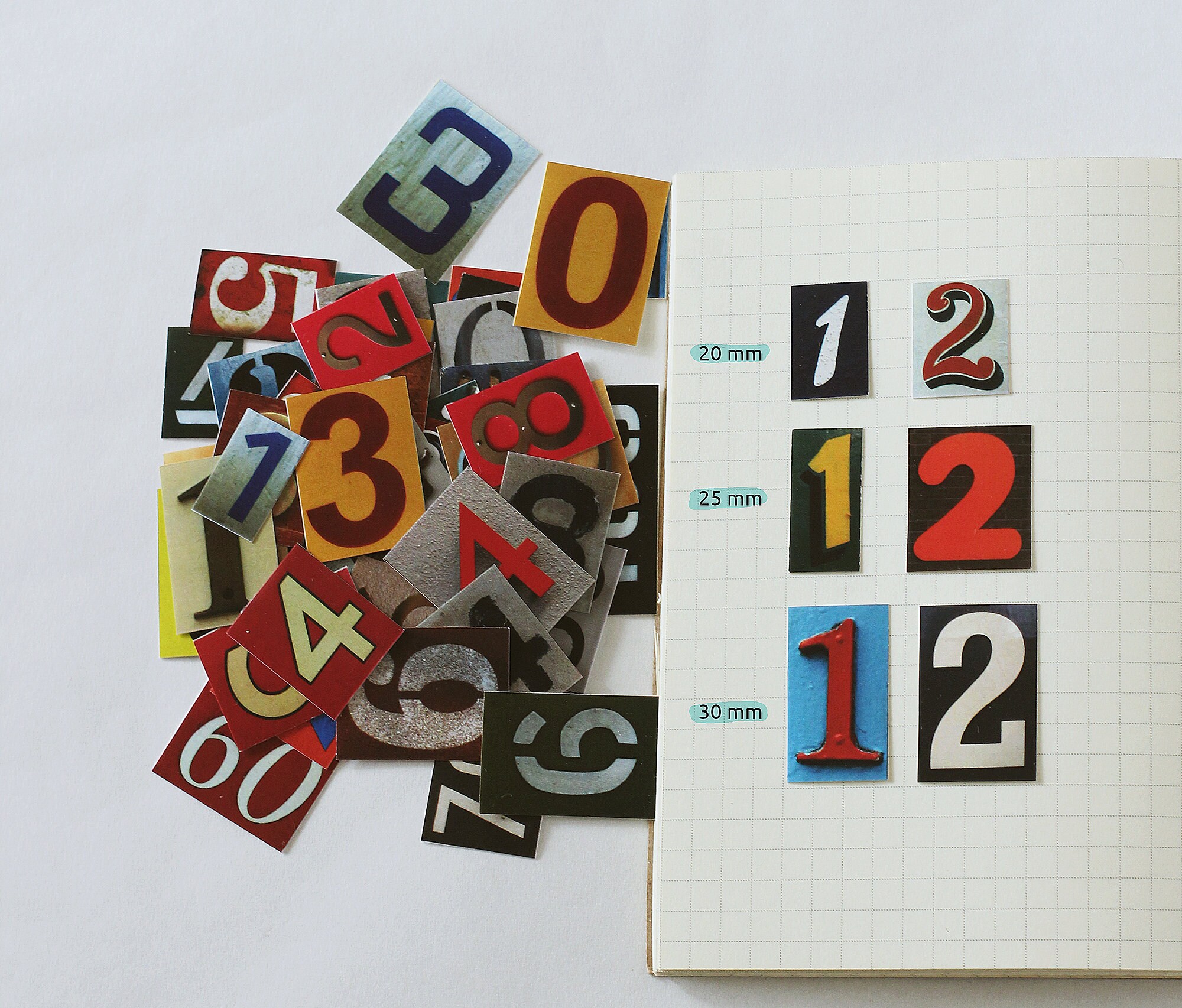 60 Pcs Number Stickers, Ransom Letter, Junk Journal, Collage Stickers ...
