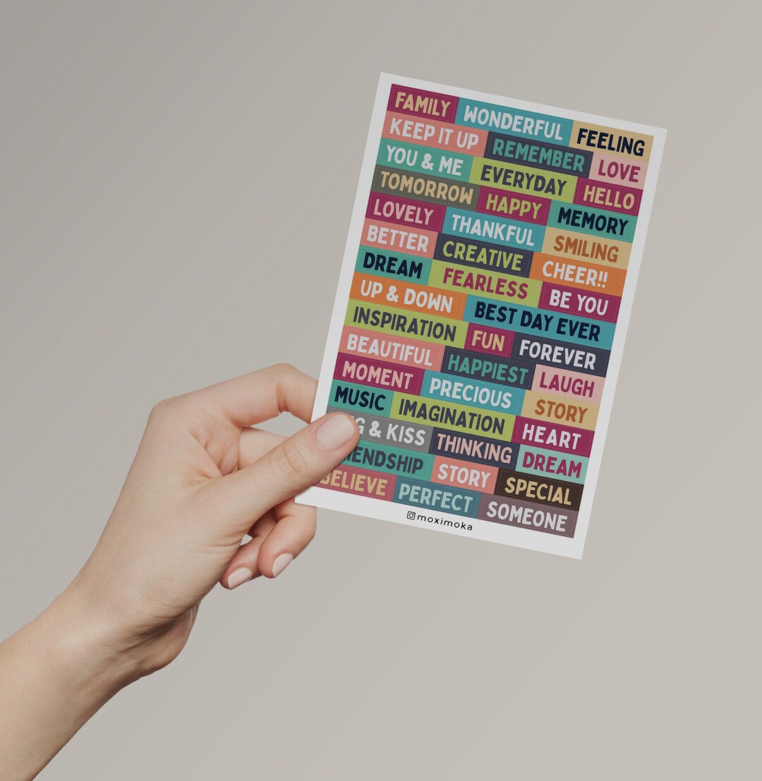 Colorful Words Sticker Set for Journaling Sticker, Bujo Sticker ...