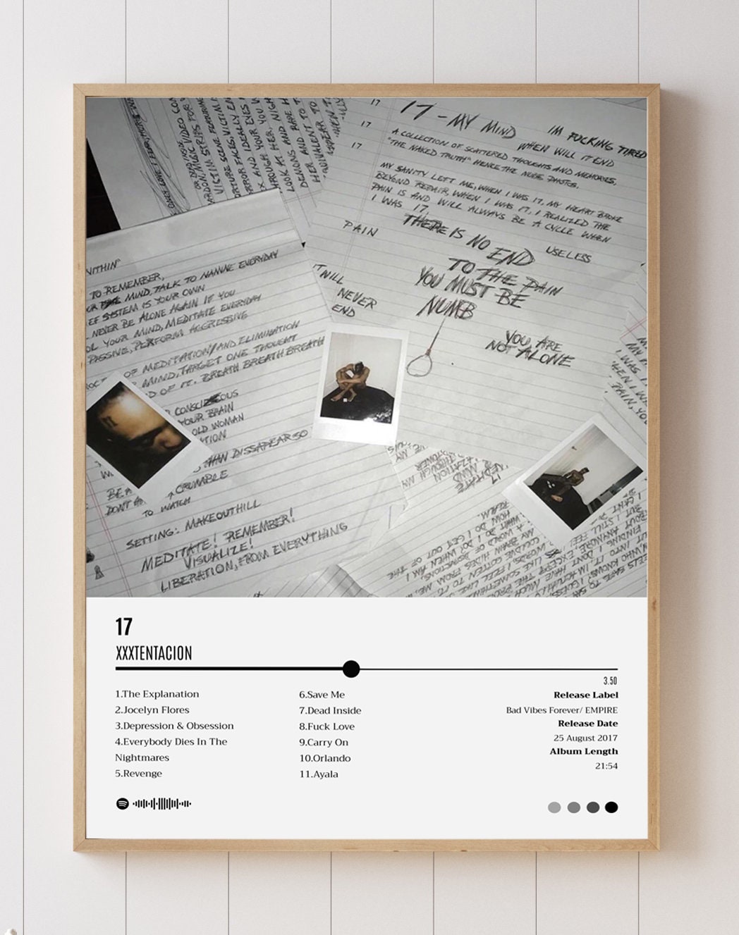 Xxxtentacion 17 Album Cover Posters Xxxtentacion Print Etsy Uk 2984