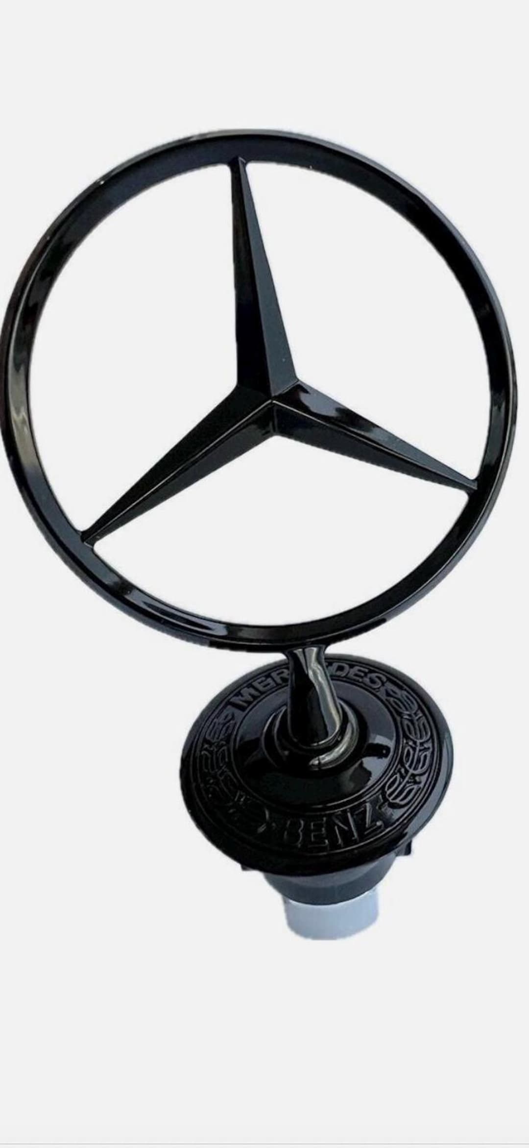 Fits Mercedes Bonnet Raised Star Emblem Badge Matt Black C E S Clk ...