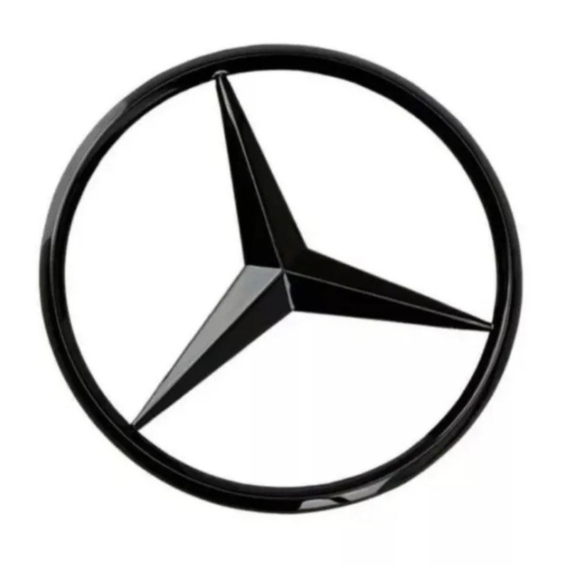 Mercedes Benz Black Gloss Badge Logo Emblem Rear Boot Class C B E S GLK ...