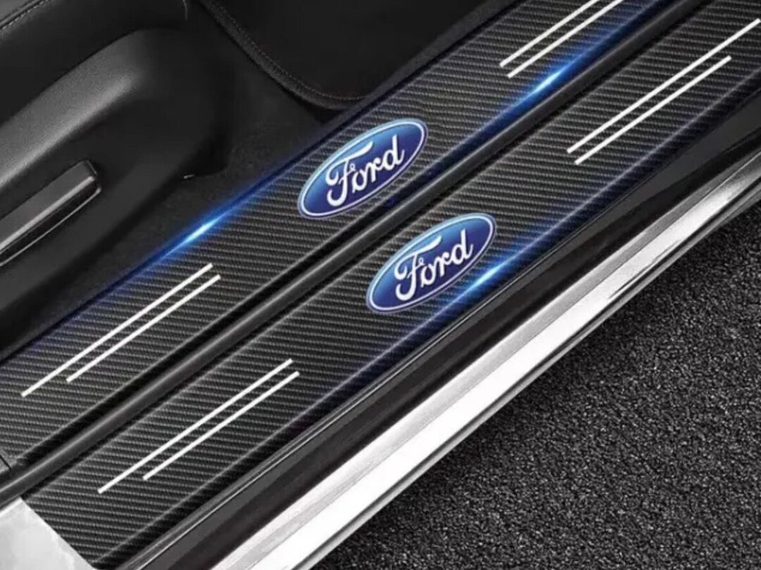Ford Sill Protector Sticker Carbon Fiber Decorative Strip Door Name ...