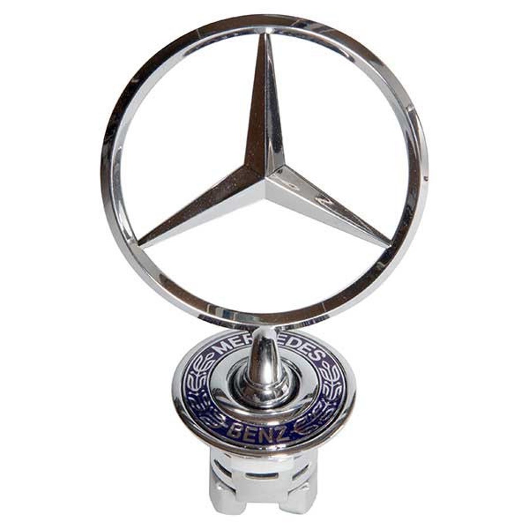 Mercedes Bonnet Raised Star Emblem Badge Blue and Chrome C E S Clk ...