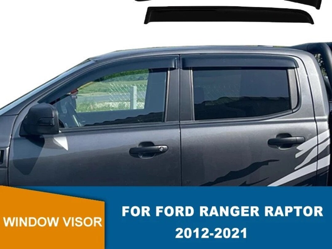 Ford Ranger 2012-2022 T6 T7 T8 Double Cab Door Wind Deflectors Sun ...
