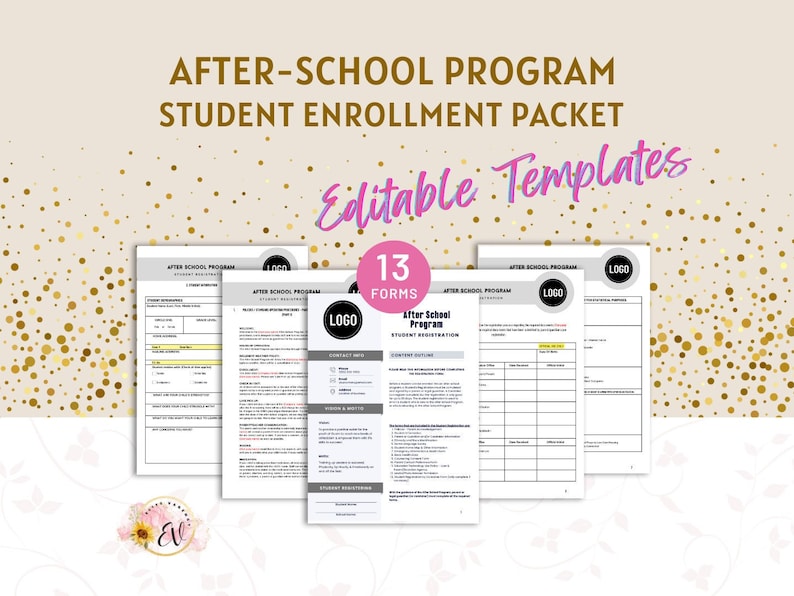 After School Program/day Care - Registration, Enrollment Packet, 13 ...