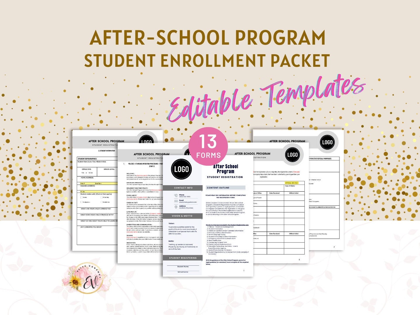 After School Program/day Care - Registration, Enrollment Packet, 13 ...