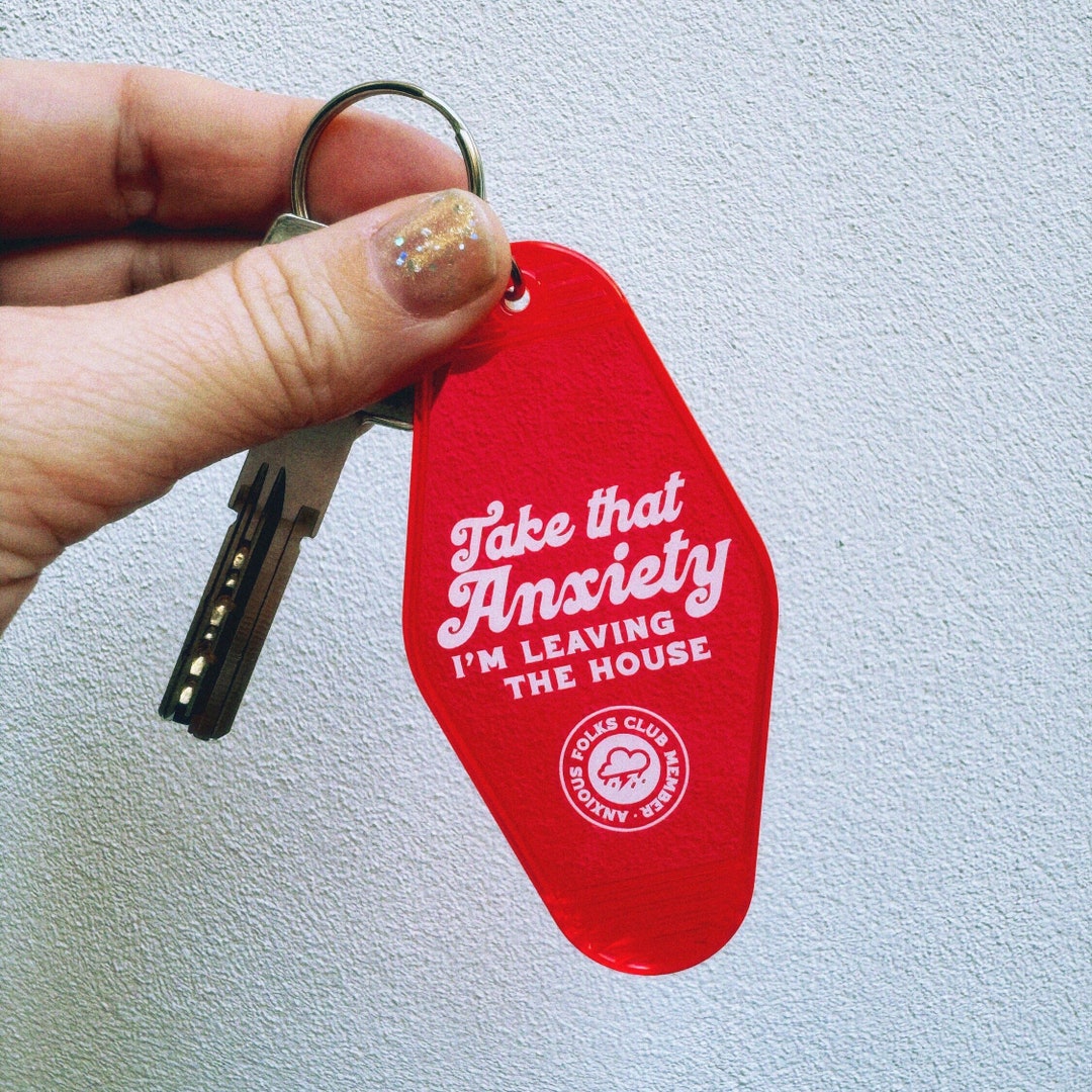 Take That Anxiety Motel Keychain | Anxious Folks Club | Anxiety Gift ...