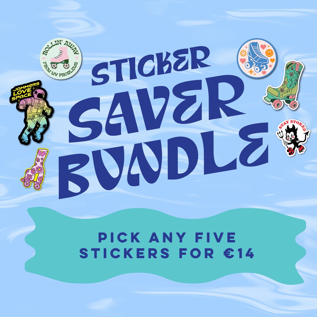 Sticker SAVER BUNDLE | Roller Skate Gifts | Waterproof Vinyl Sticker ...