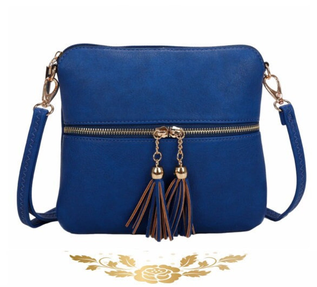 Stunning Royal Blue Crossbody Square Tassle Bag, Camera Bag, Shoulder ...