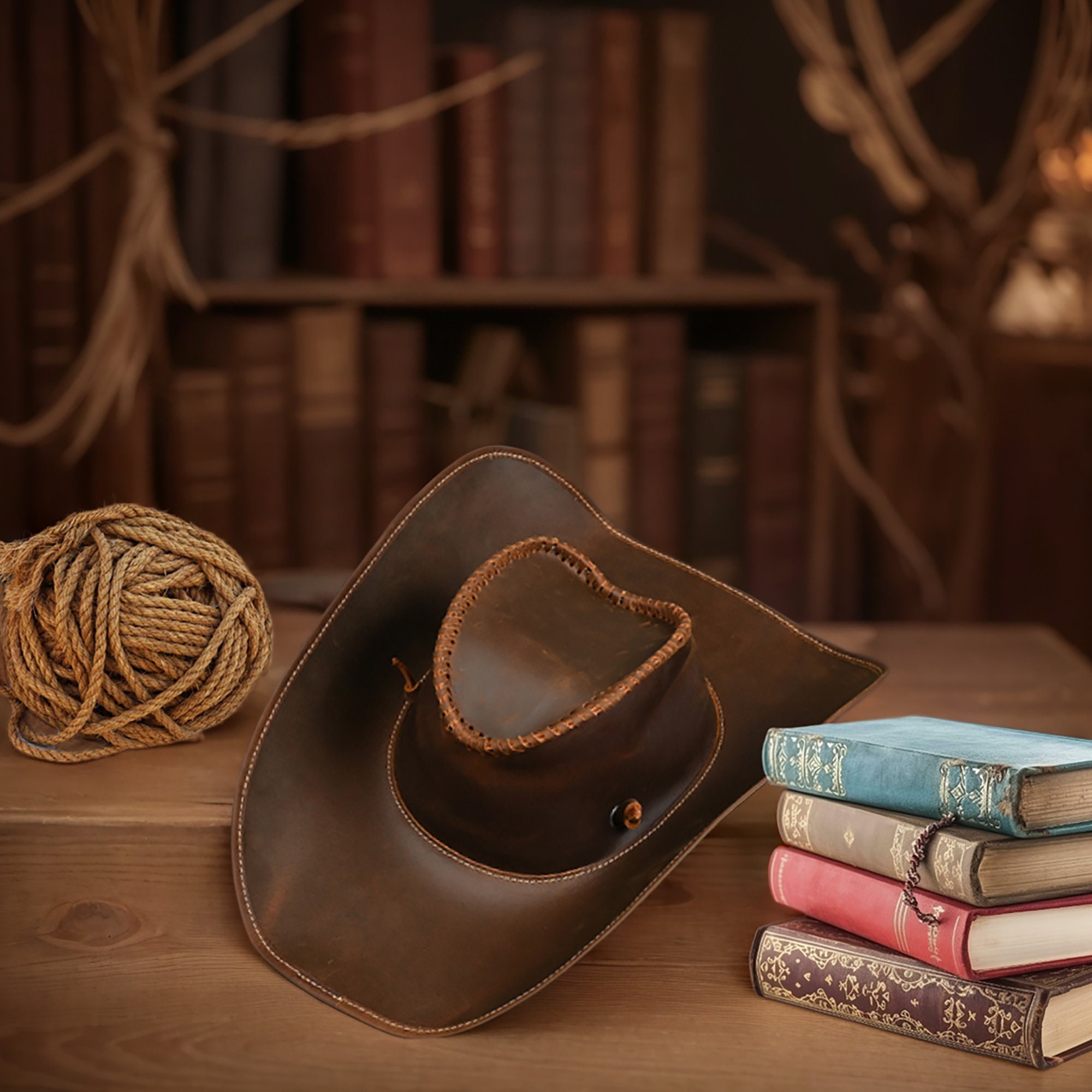 Father's Day Gifts Custom Photo Leather Cowboy Hats Stylish Cowboy Hats ...