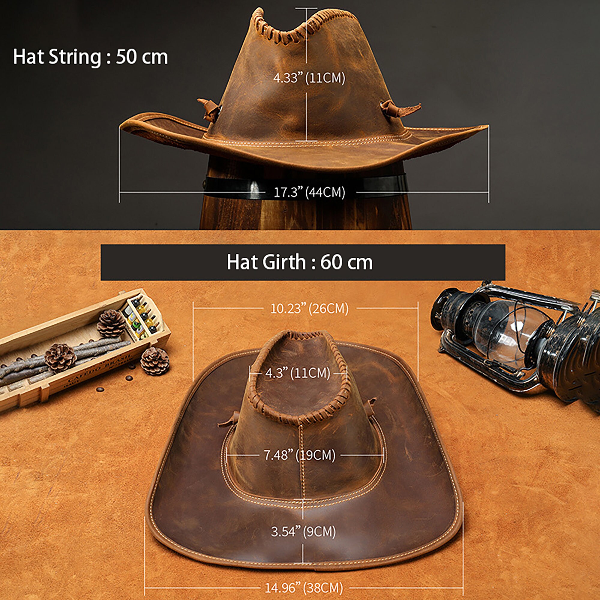 Father's Day Gifts Custom Photo Cowboy Hats Men's Leather Cowboy Hats ...