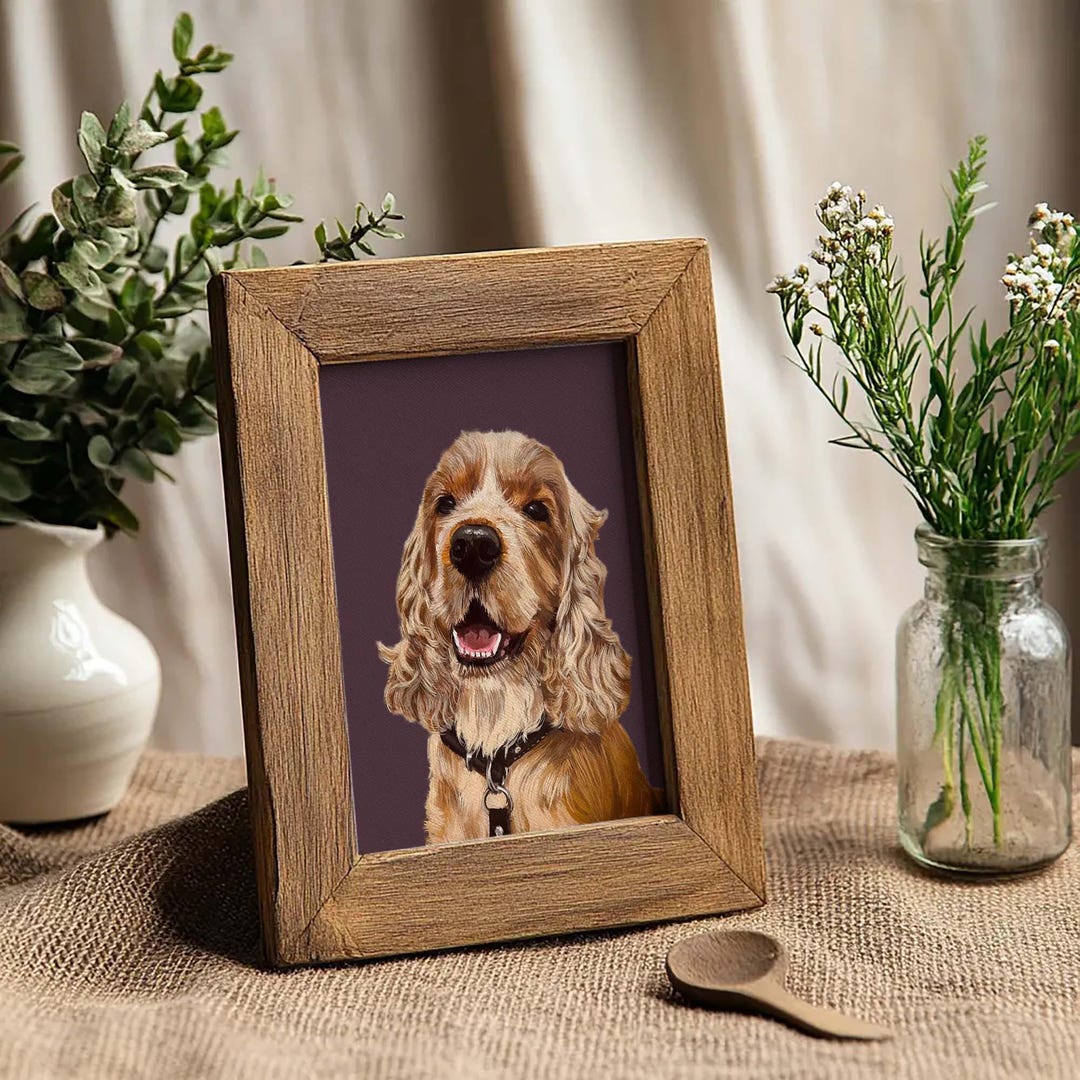 Custom Pet Paintings Pet Photo Frames Personalized Portraits Pet Photo ...