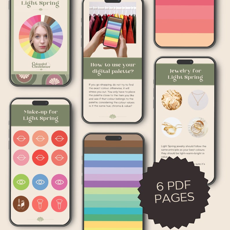 Light Spring Color Palette: Digital Swatch Fan (PDF Download) - Etsy