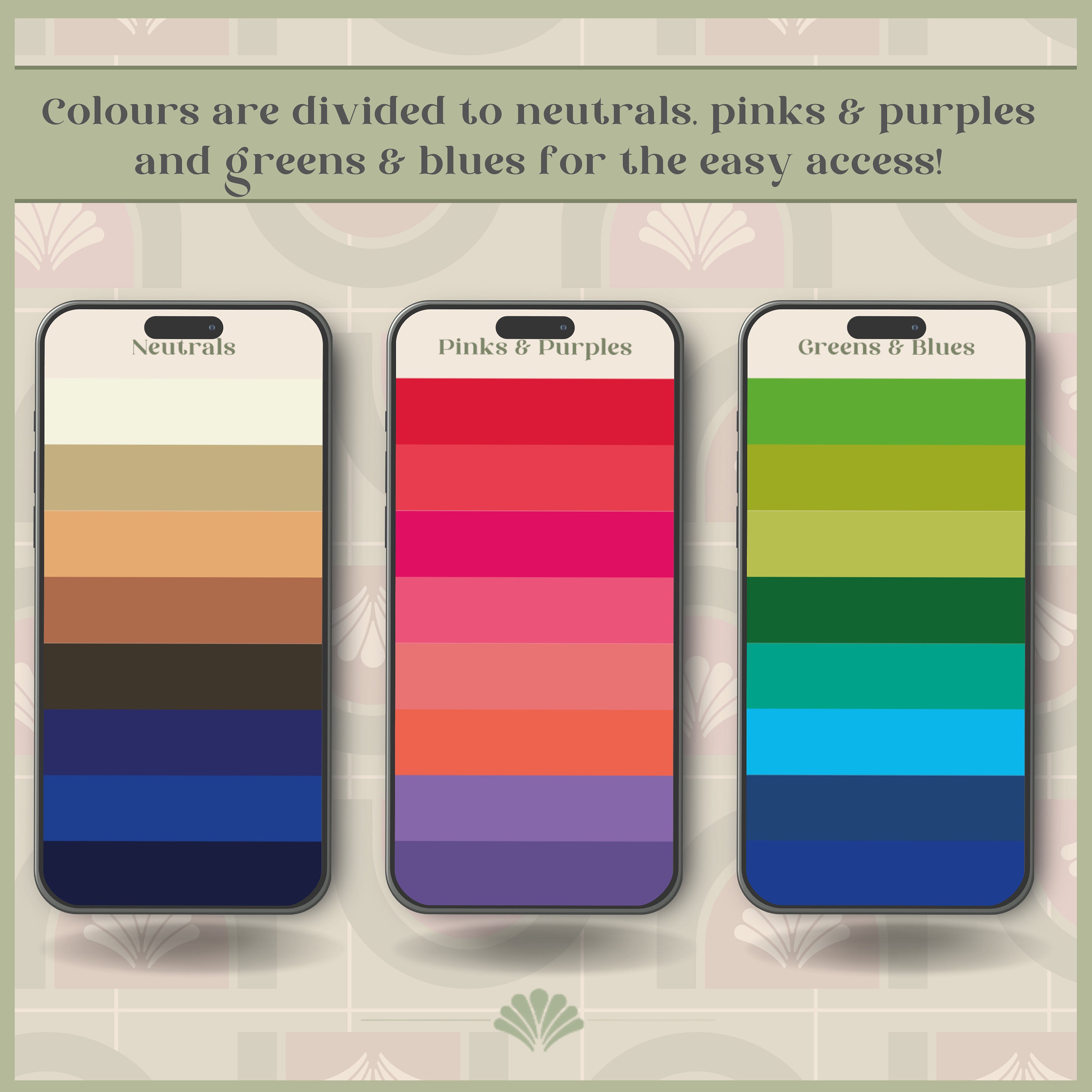 Warm Spring (16 Seasonal System) Digital Colour Palette, Digital Swatch ...