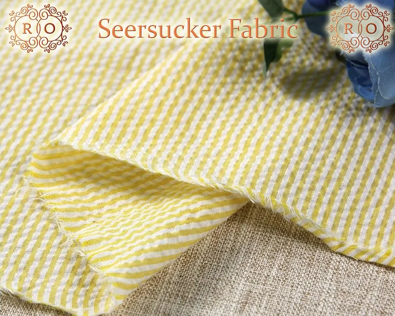 Seersucker Fabric by the Yard Half Yard Many Colors Designer Seersucker ...