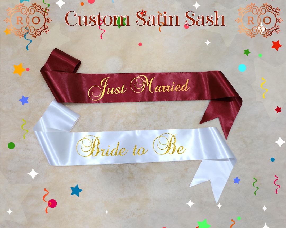 Elegant Bride-to-be Sash, Custom Groom Sash, Bachelorette Sash, Bride ...