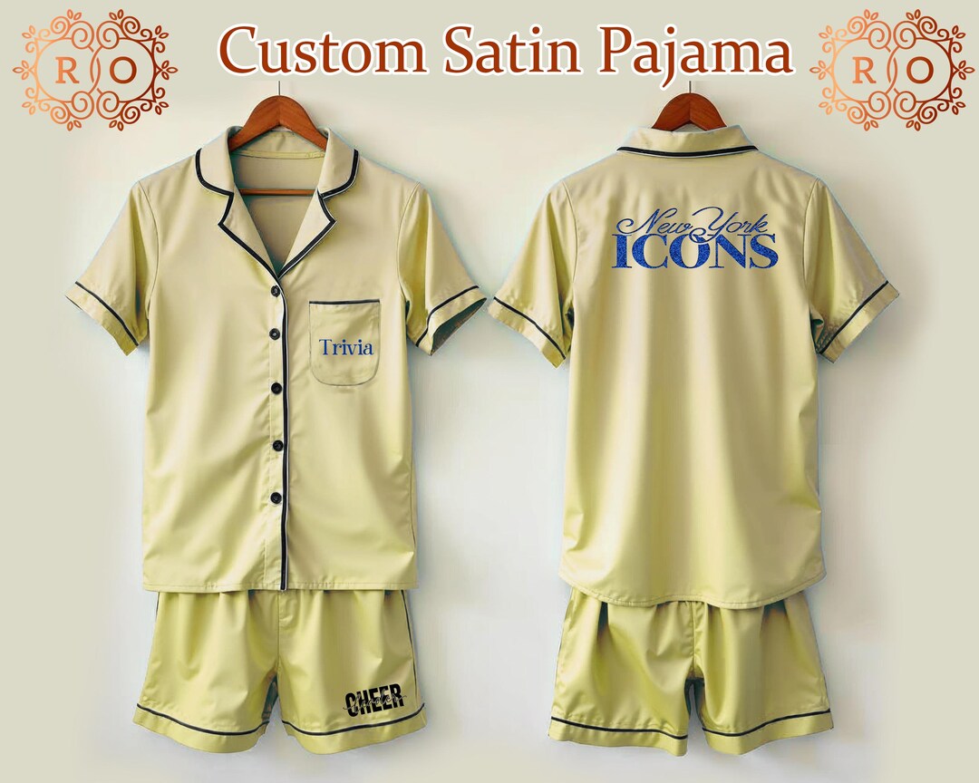 Customized New York Icons Team Pajama Sets Custom Pajamas Personalized ...