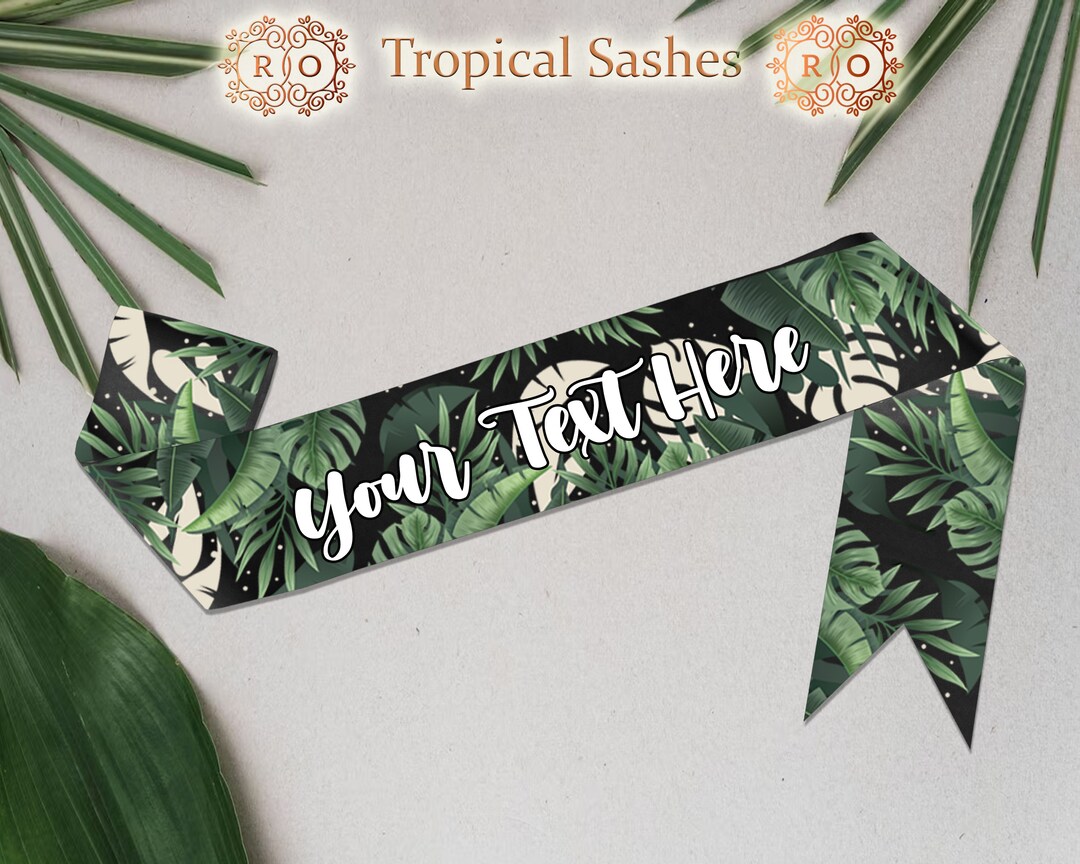 Customized Tropical Party Sashes Bridesmaid Sash Bachelorette Favor ...