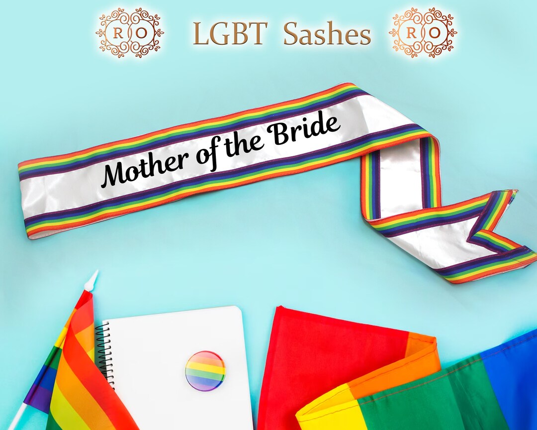 Customized LGBT Sash, Personalised Sash, Bridesmaid Sash, Rainbow Hen Party Sash, Bride Sash ...
