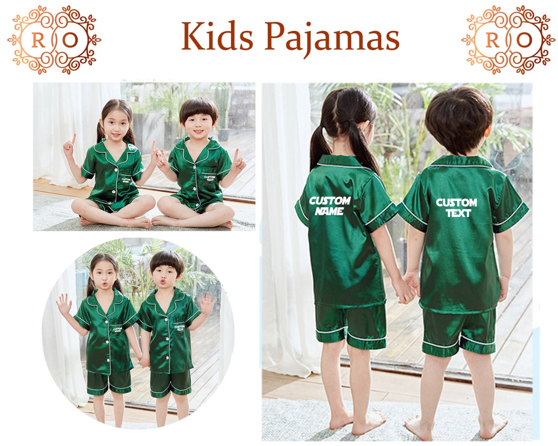 Kids Personalised Pyjamas With Piping Monogram Pjs - Etsy